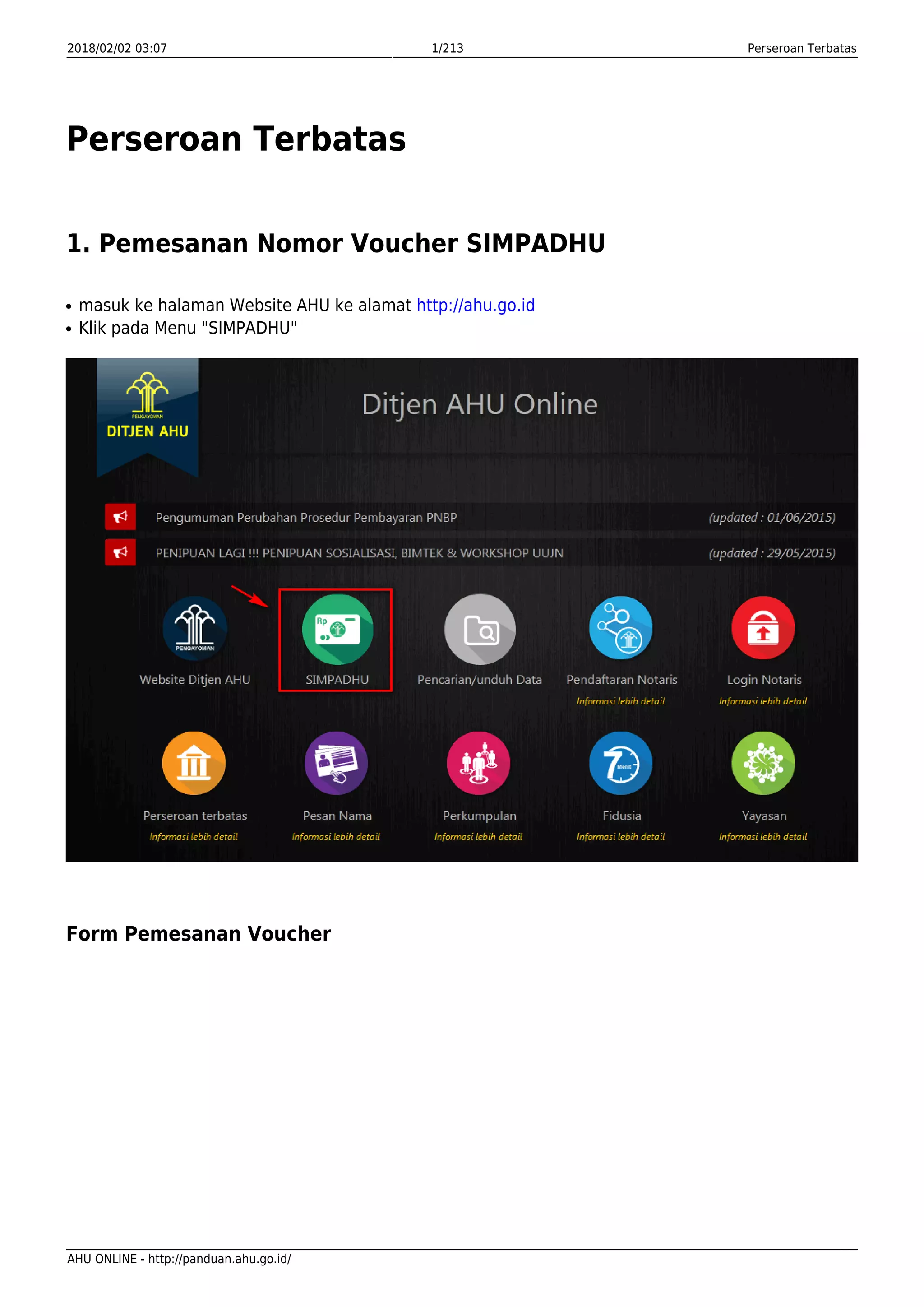 Cara Pendaftaran Perusahaan (PT) di AHU Online | PDF