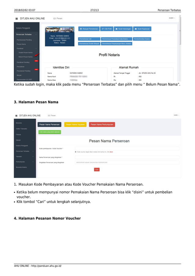 Cara Pendaftaran Perusahaan (PT) di AHU Online | PDF