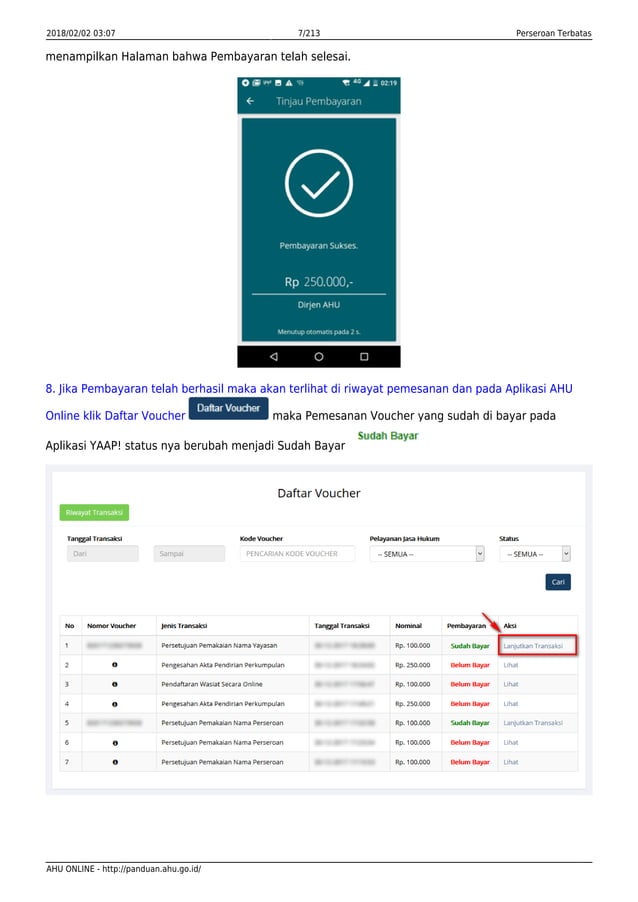 Cara Pendaftaran Perusahaan (PT) di AHU Online | PDF