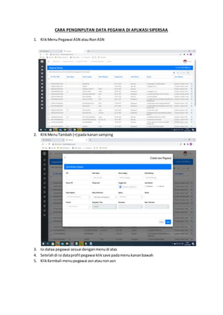 CARA PENGINPUTAN DATA PEGAWA DI APLIKASI SIPERSAA.docx