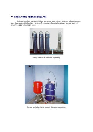 Cara pengolahan air sumur untuk kebutuhan air minum | PDF