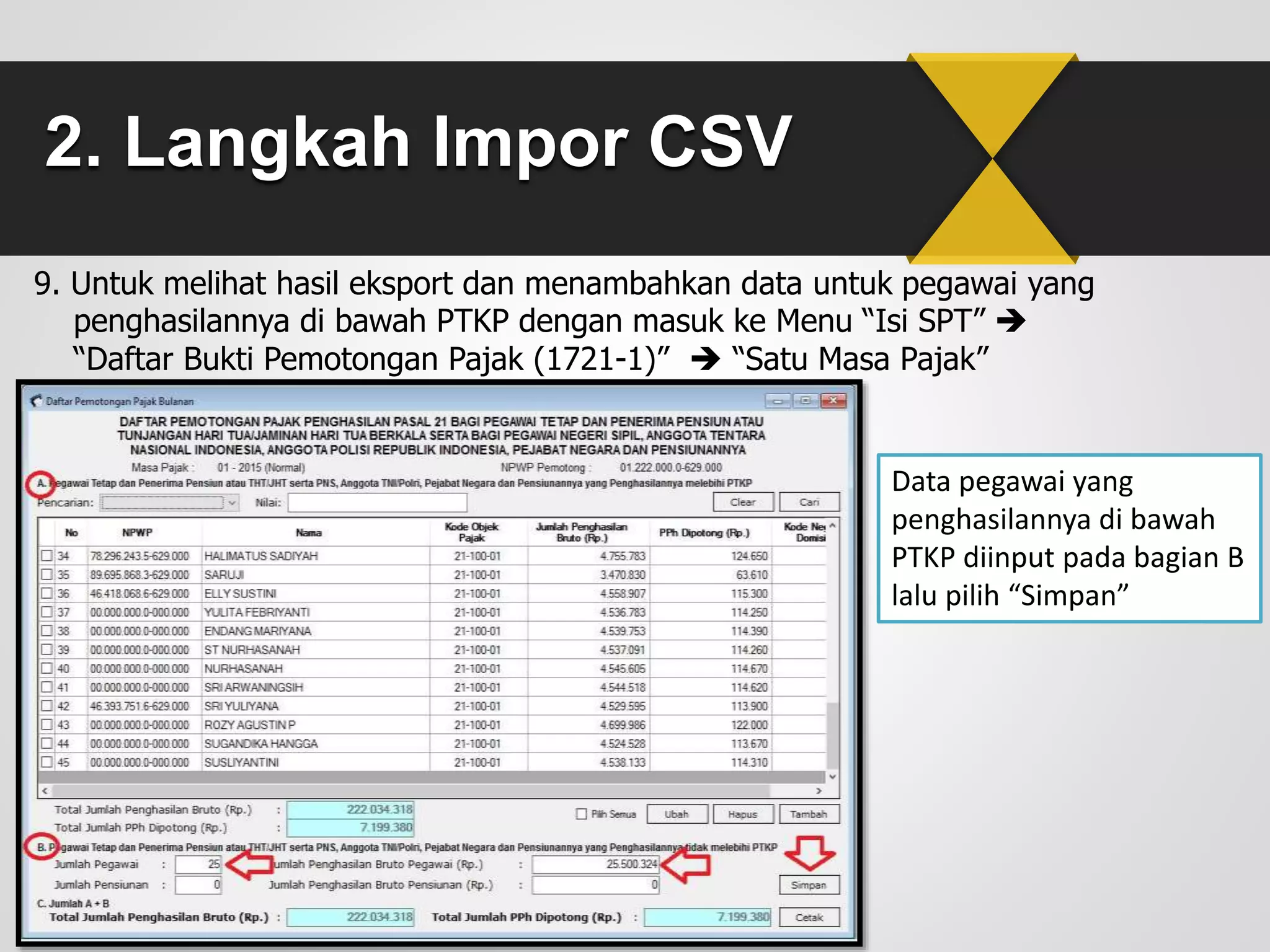 Cara Pengisian E-SPT PPh Pasal 21 | PPTX