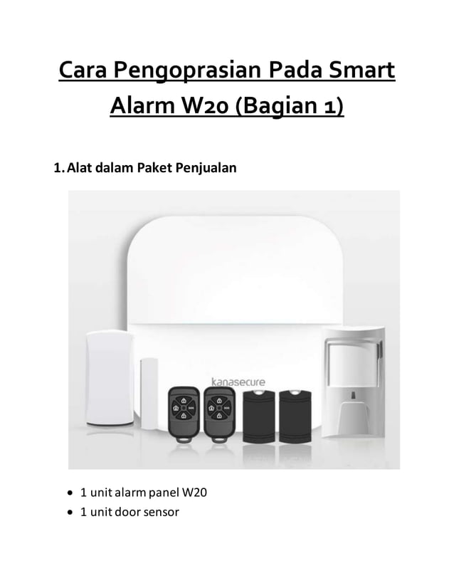 Cara Pengoprasian Pada Alarm Pintu Kanasecure W20 (Bagian 1) | PDF