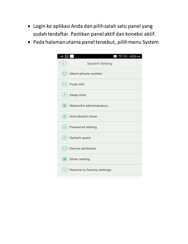Cara Pengoprasian Pada Alarm Pintar Kanasecure W20 (Bagian 2) | DOCX