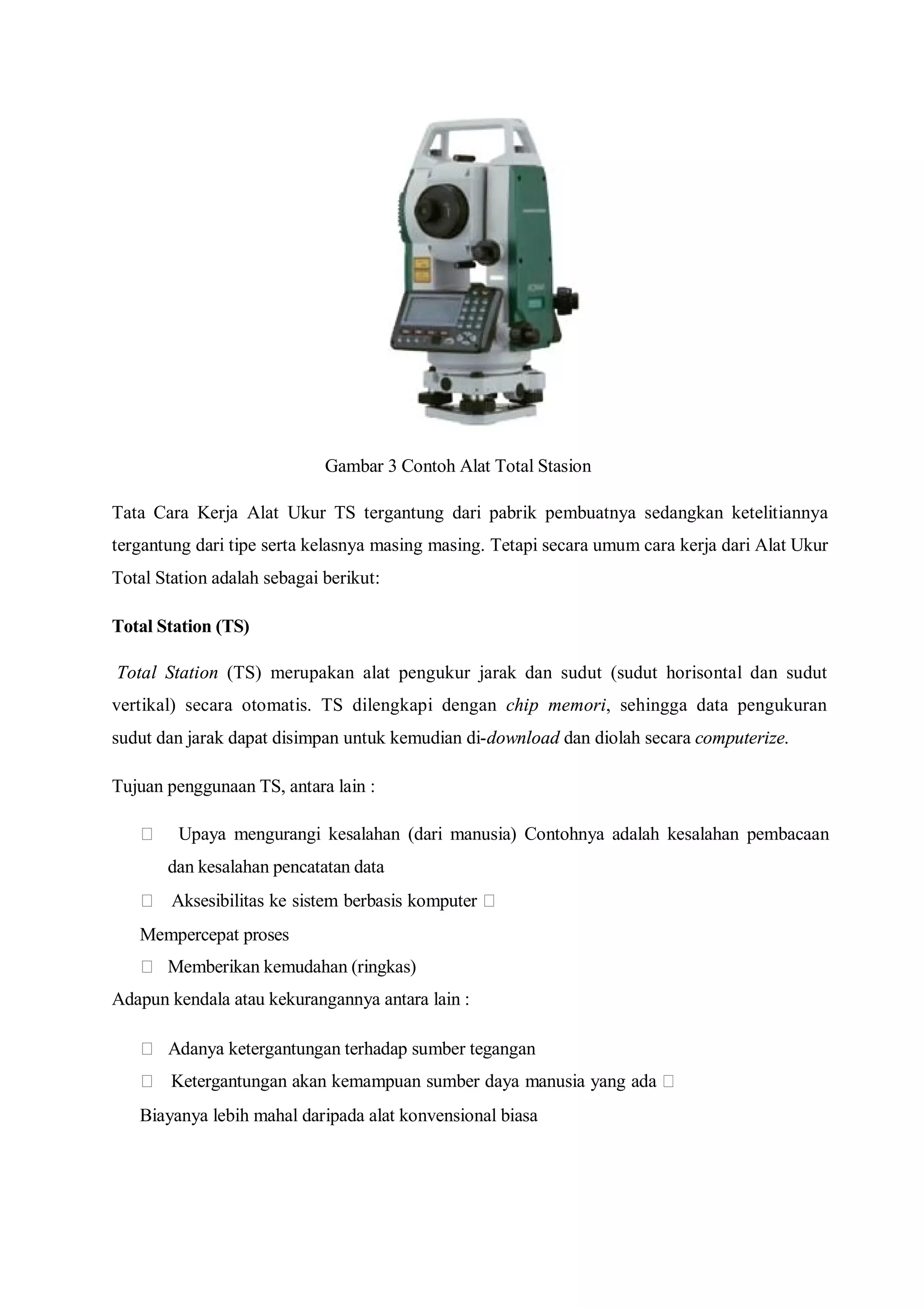 Cara pengukuran menggunakan total station | PDF