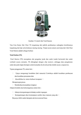 Cara pengukuran menggunakan total station | PDF