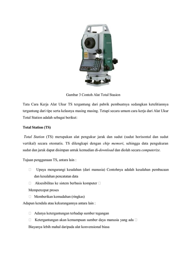 Cara pengukuran menggunakan total station | PDF