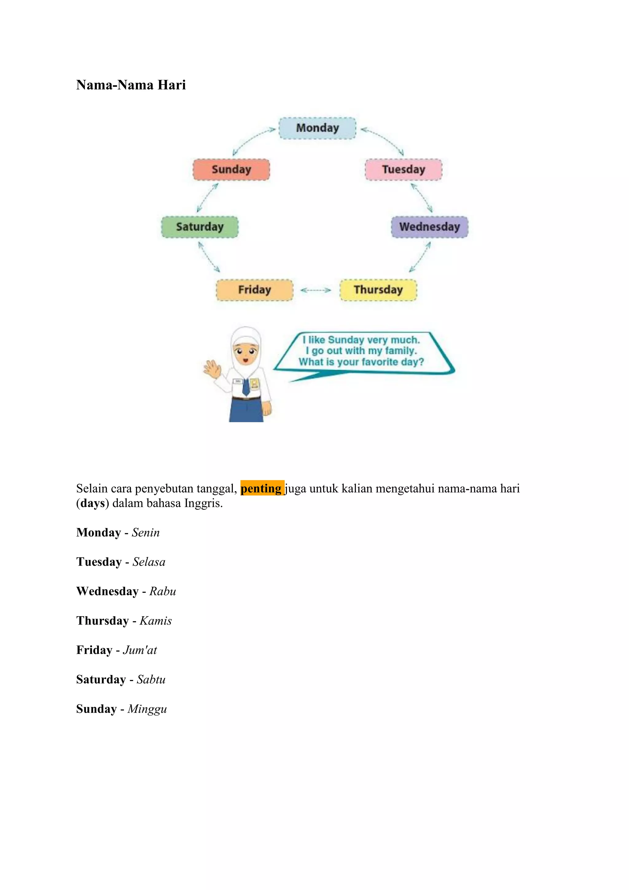 Cara penyebutan tanggal dalam bahasa inggris | PDF