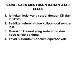 Cara penyusunan bahan ajar cetak cecep kustandi | PDF