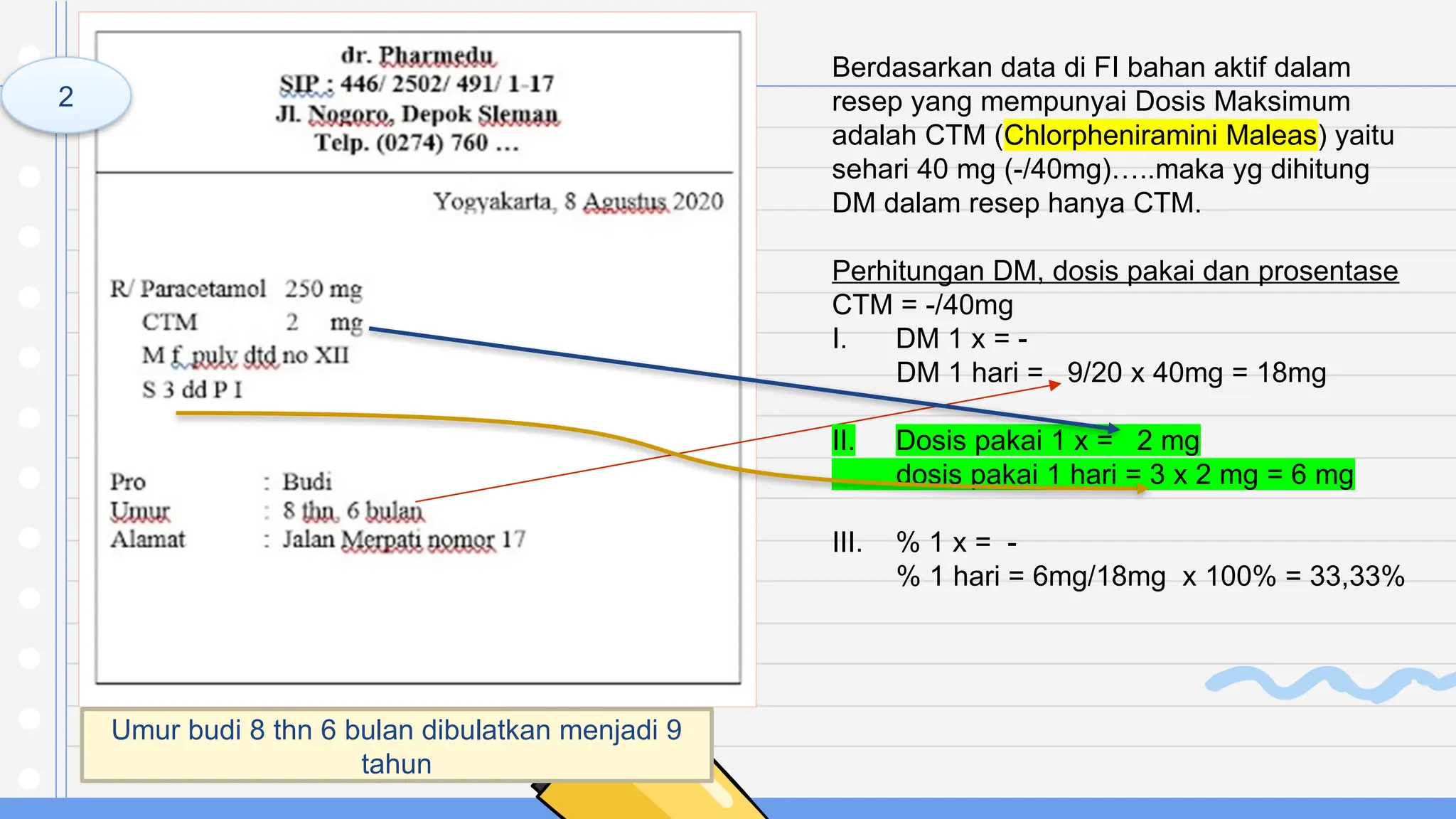 cara perhitungan dosis maksimum dan dosis pakai dalam resep.pptx