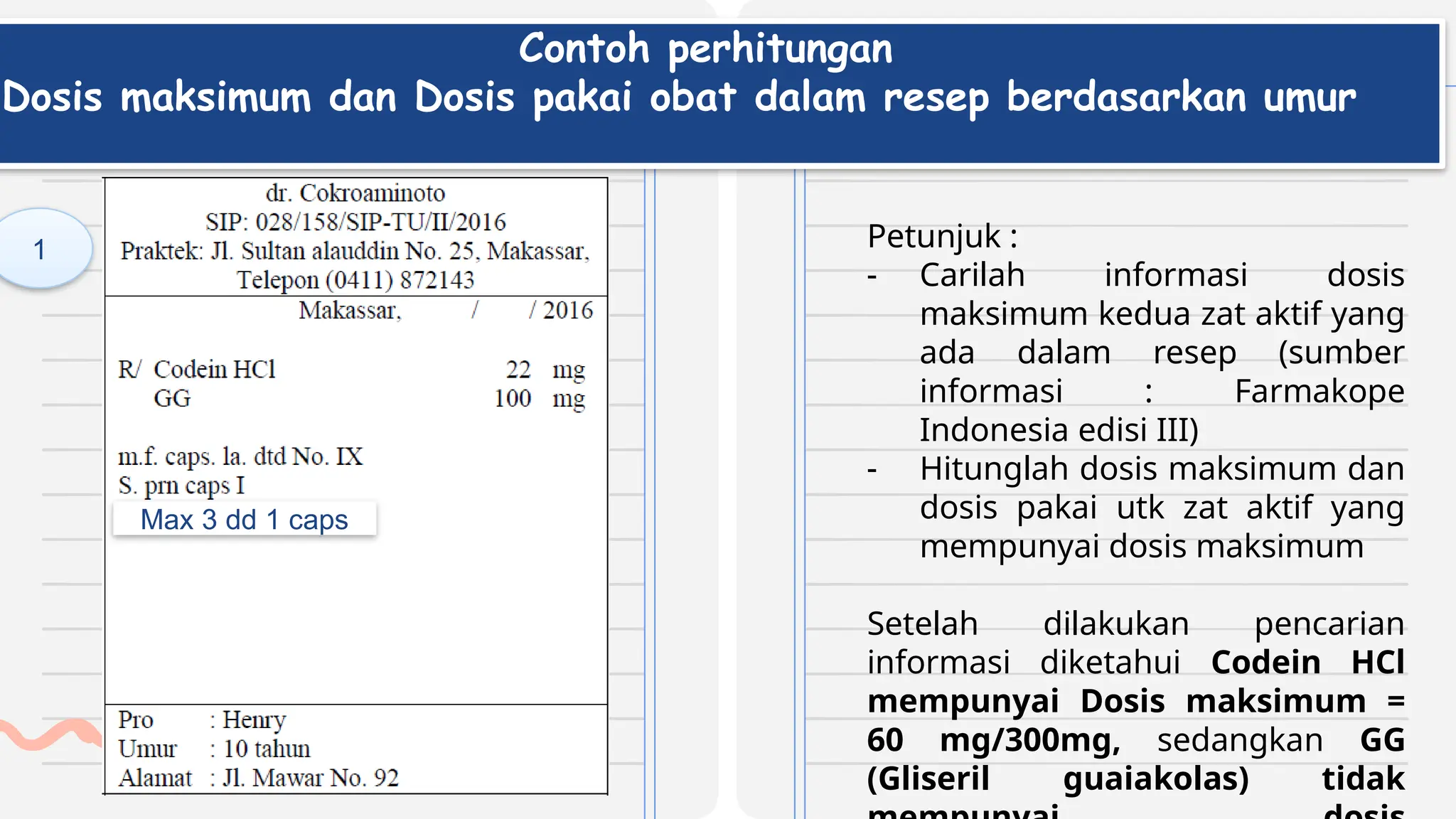 cara perhitungan dosis maksimum dan dosis pakai dalam resep.pptx