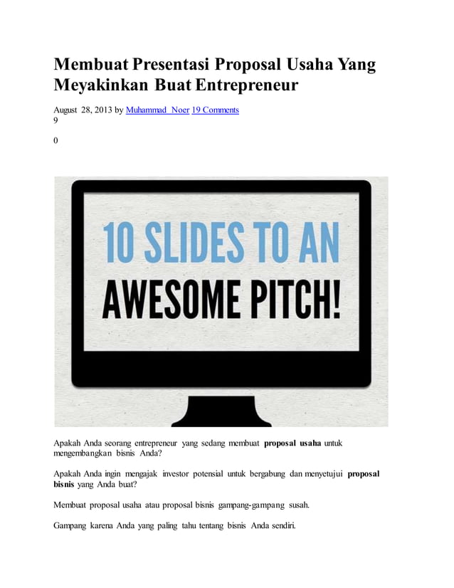 Cara presentasi bisnis yang benar | DOCX