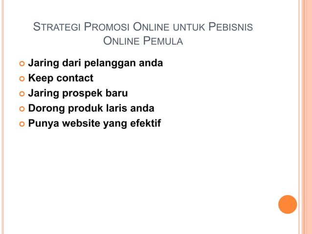 Cara promosi produk melalui internet | PPTX