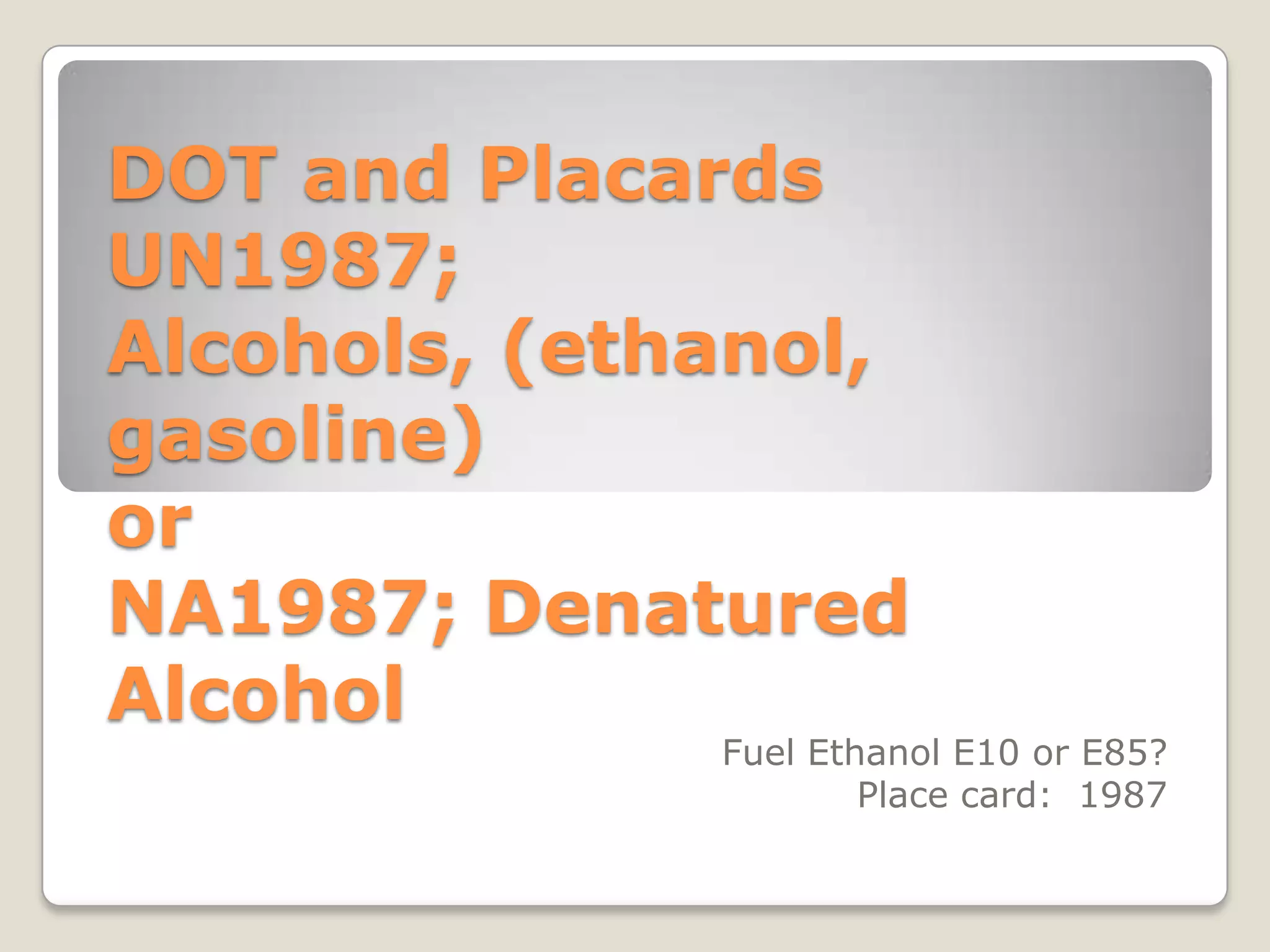 Cara 's ethanol laboratory testing requirements | PPTX
