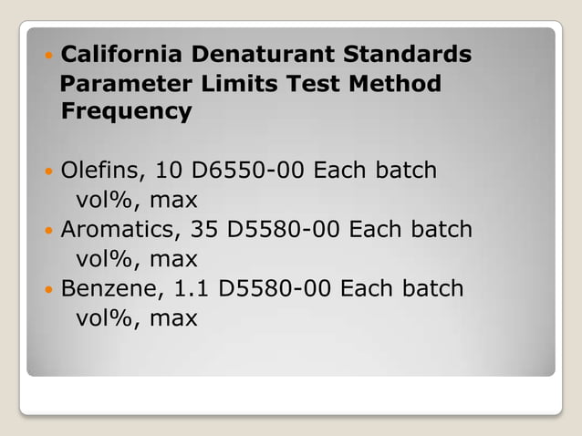 Cara 's ethanol laboratory testing requirements | PPTX