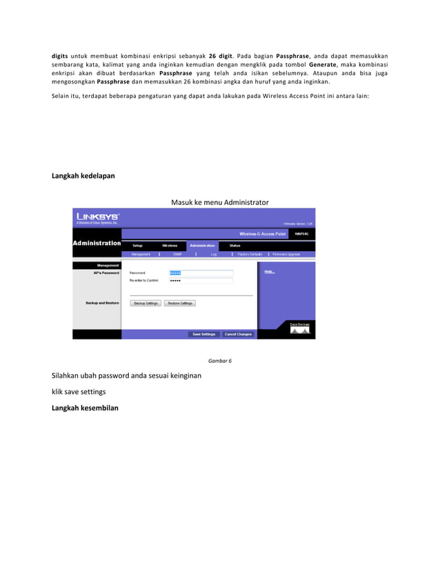 Cara setting accesspoint linksys | PDF