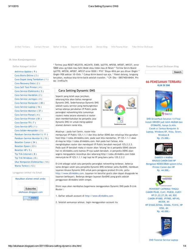 Cara setting dynamic dns | PDF