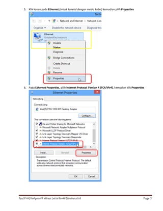 Cara setting ip address di windows 8 | PDF
