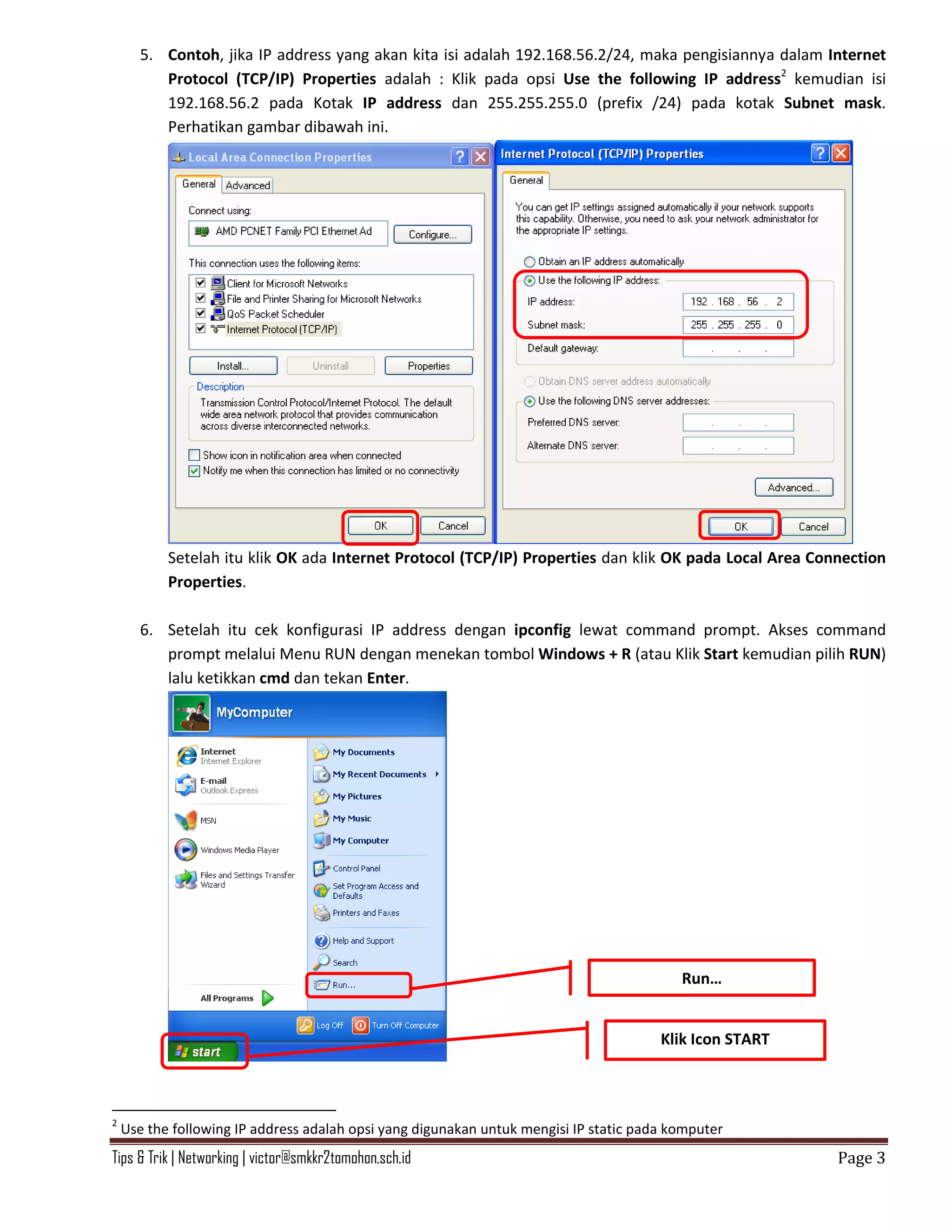 Cara setting ip address di windows xp | PDF