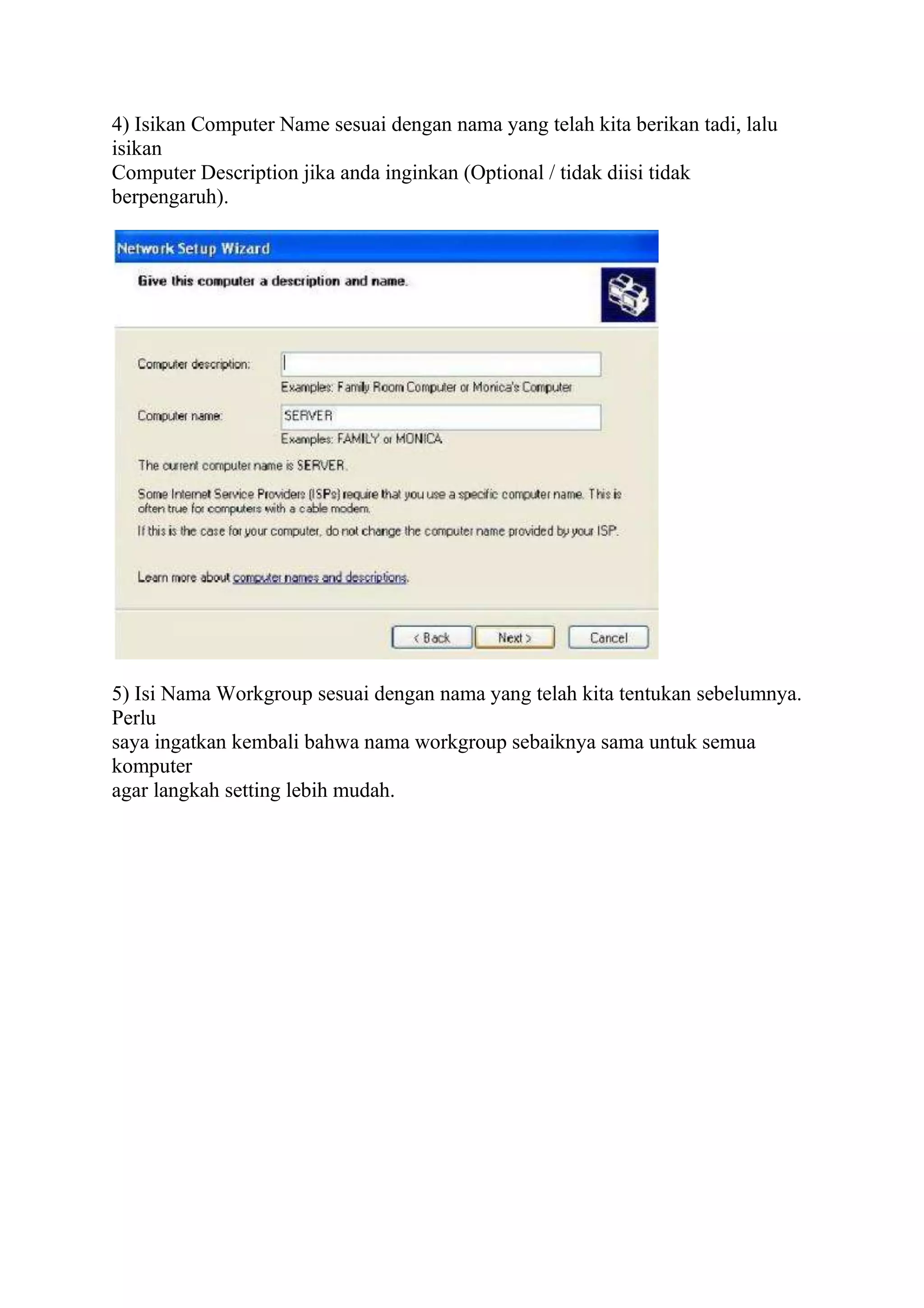 Cara setting jaringan warnet | DOCX