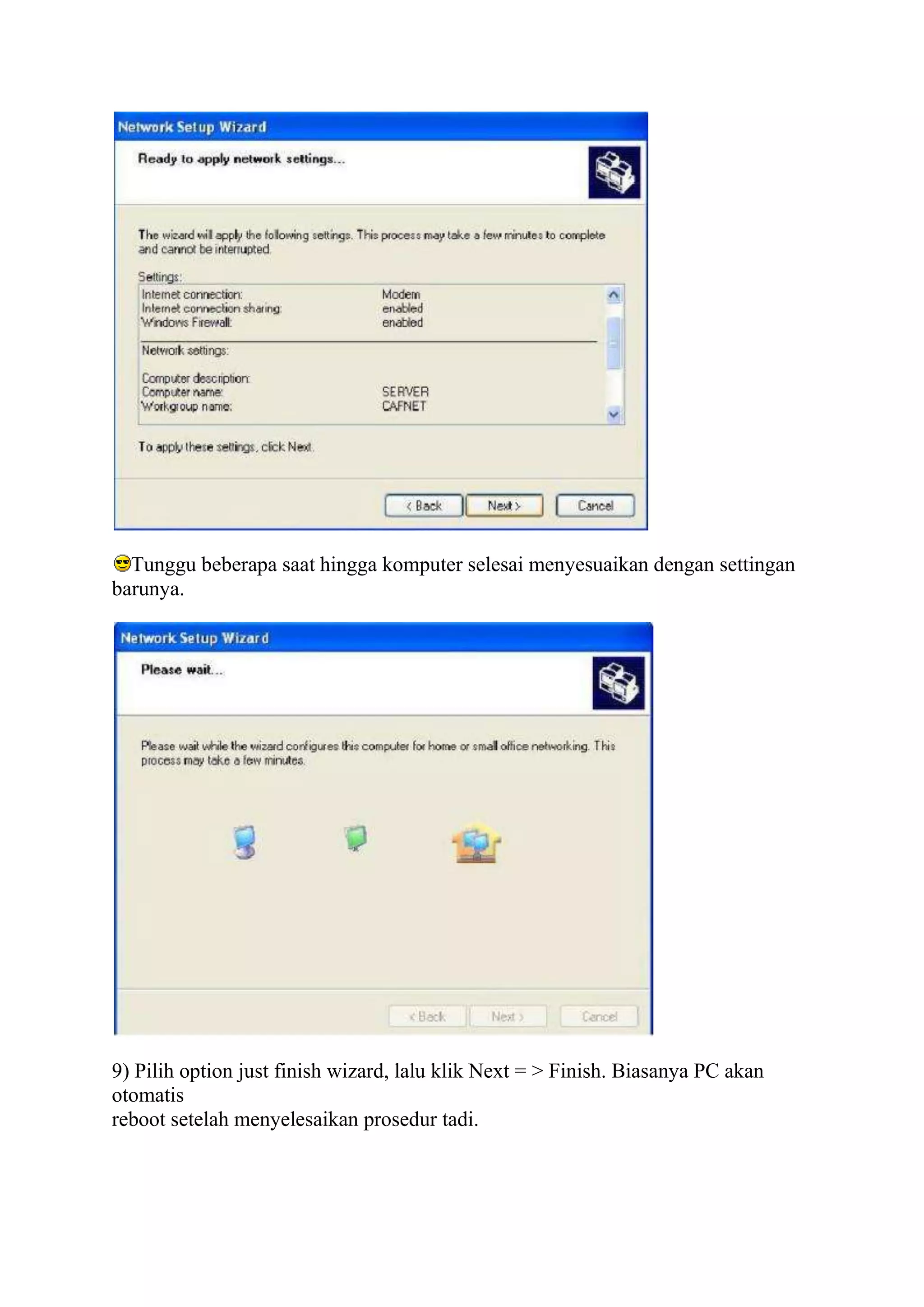 Cara setting jaringan warnet | DOCX
