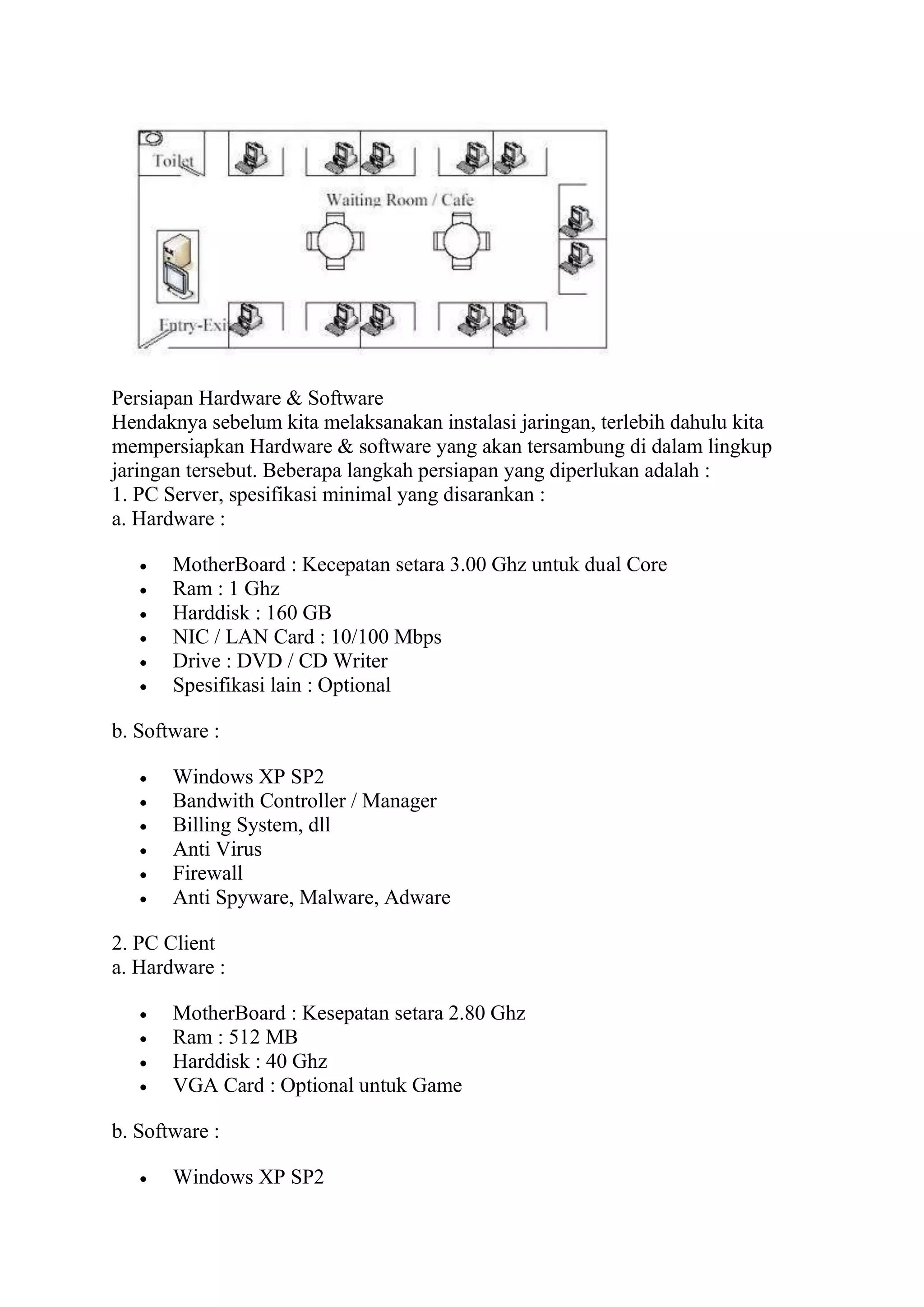 Cara setting jaringan warnet | DOCX