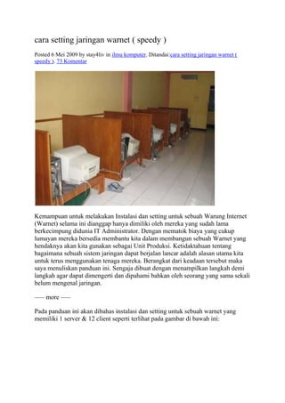 Cara setting jaringan warnet | PDF