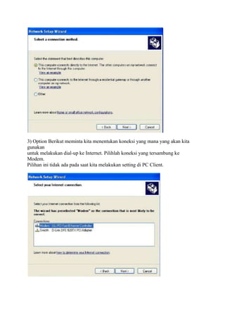 Cara setting jaringan warnet | PDF