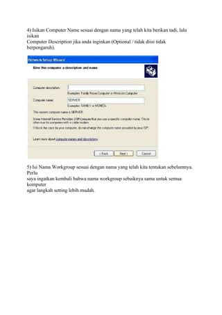Cara setting jaringan warnet | PDF