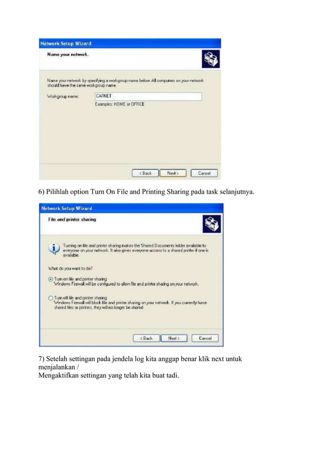 Cara setting jaringan warnet | PDF