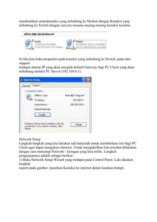 Cara setting jaringan warnet | PDF