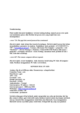 Cara setting koneksi dial | DOCX