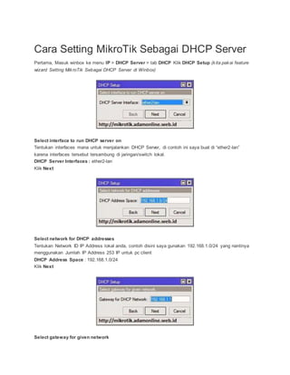 Cara setting mikrotik dynov | PDF