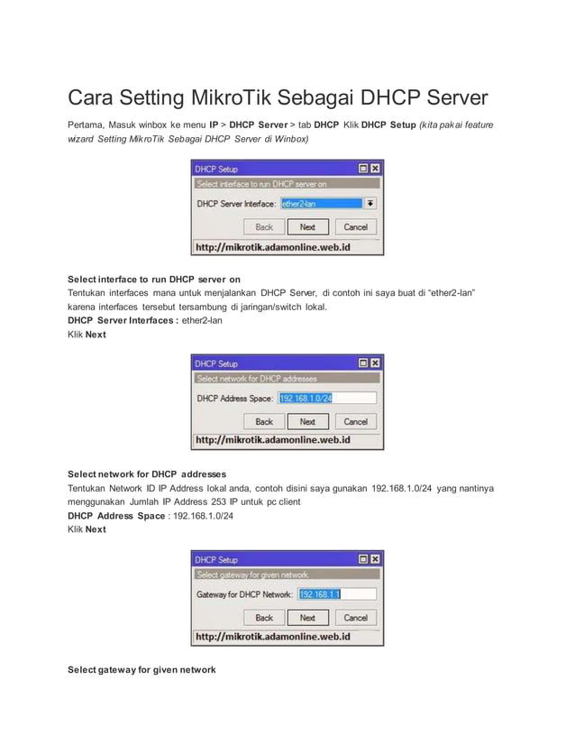 Cara setting mikrotik dynov | PDF