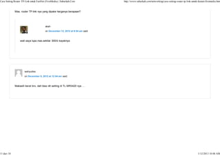 Cara setting router tp link untuk fast net (firstmedia) - subarkah | PDF