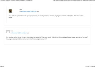 Cara setting router tp link untuk fast net (firstmedia) - subarkah | PDF