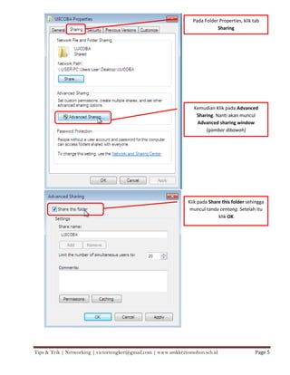 Cara sharing dokumen pada windows 7 | PDF