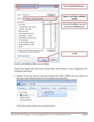 Cara sharing dokumen pada windows 7 | PDF