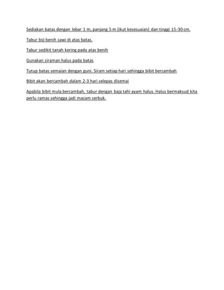 Cara tanam atas batas | PDF