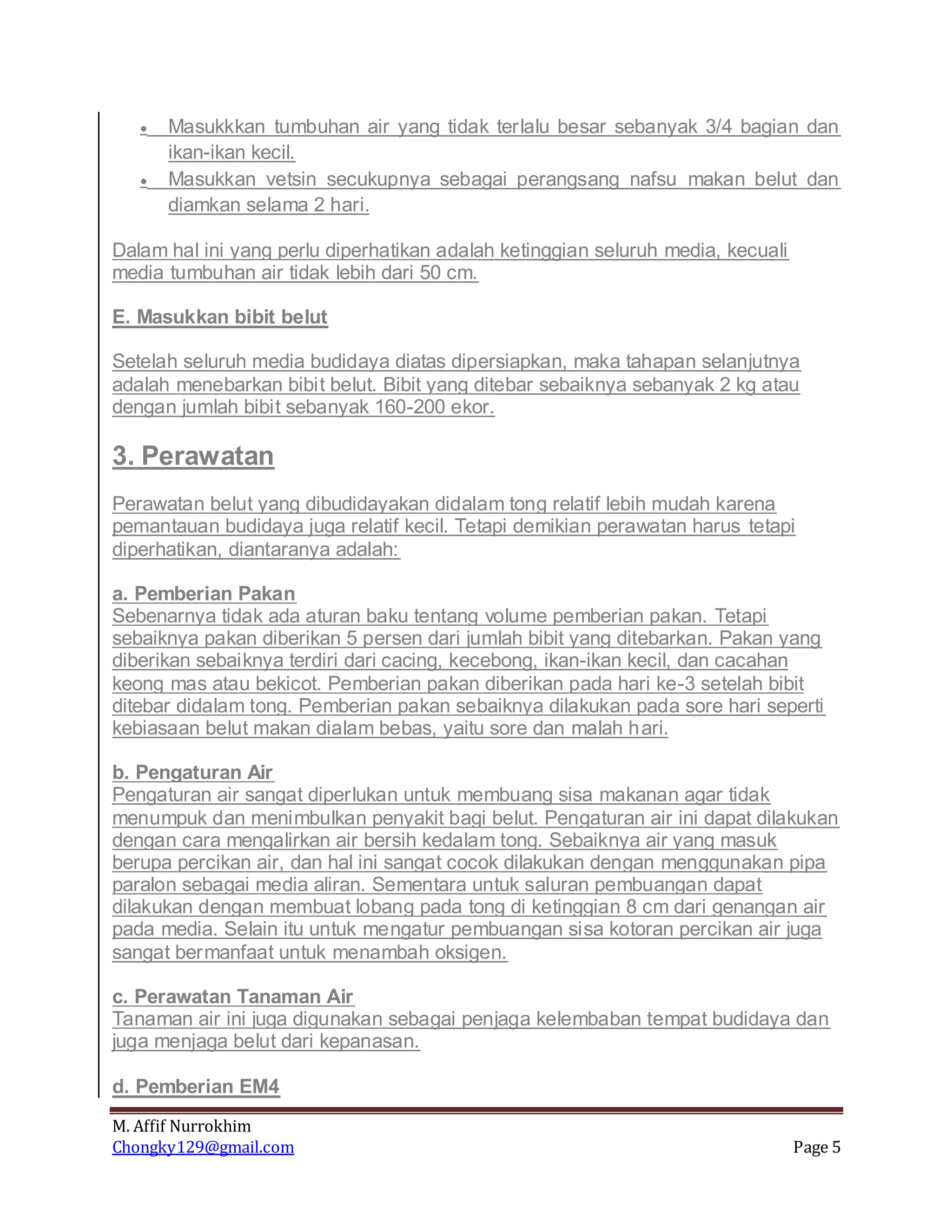 Cara ternak belut di rumah | PDF