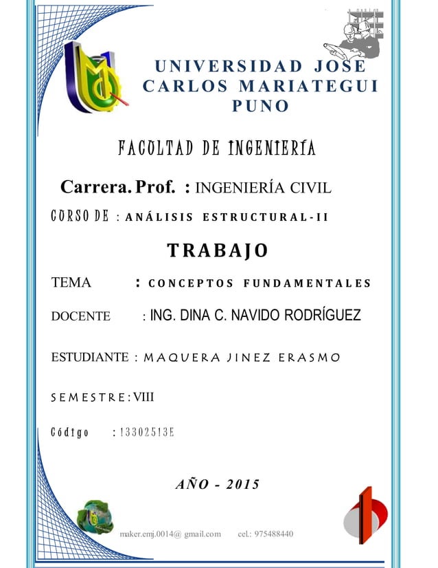 Caratula de ing. civil 2014 docx | DOCX