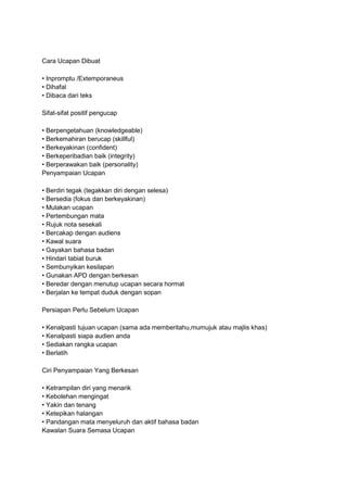 Cara ucapan dibuat | PDF