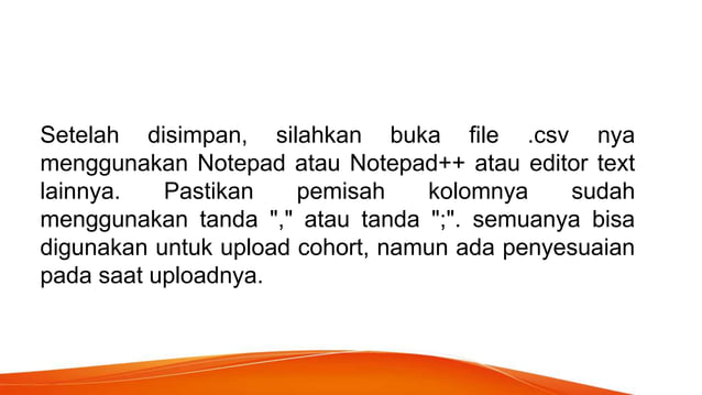 Cara upload cohort pada moodle | PPTX