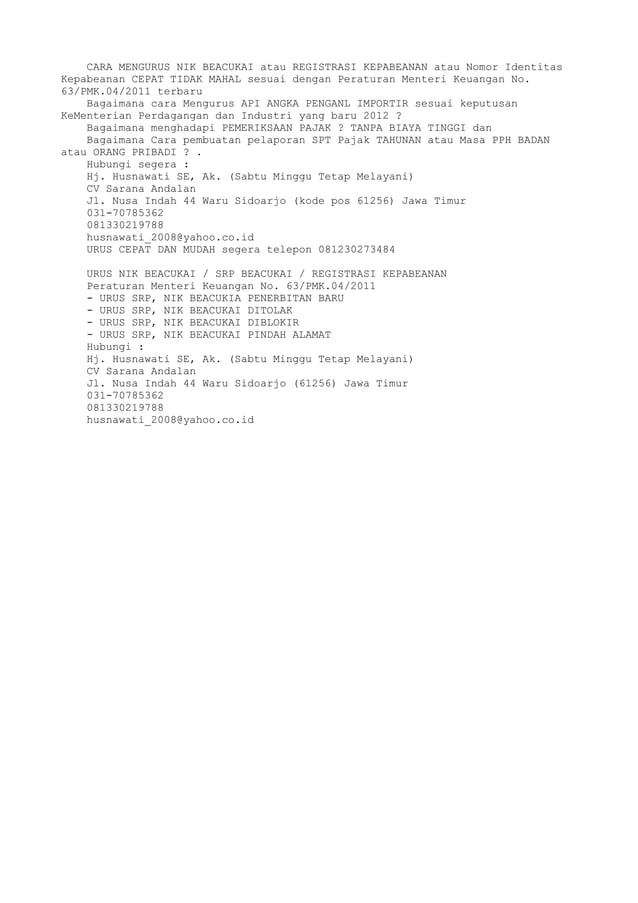 Cara urus api nik | TXT