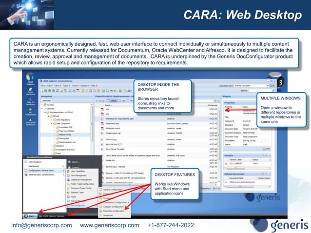 CARA user interface for Documentum, Alfresco, Oracle WebCenter | PPTX