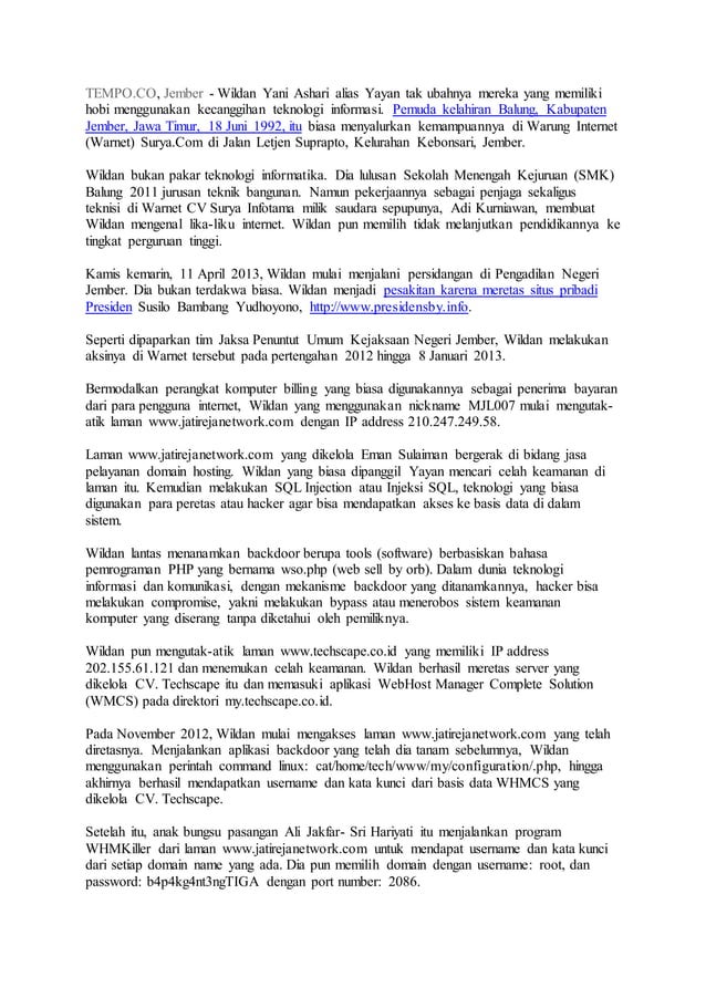 Cara wildan hack akun sby | PDF