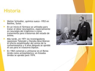 USO DE CARBAMAZEPINA EN PSIQUIATRIA Y SUS GEENRALIDADES | PPT