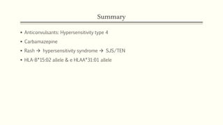 Carbamazepine Hypersensitivity | PPT