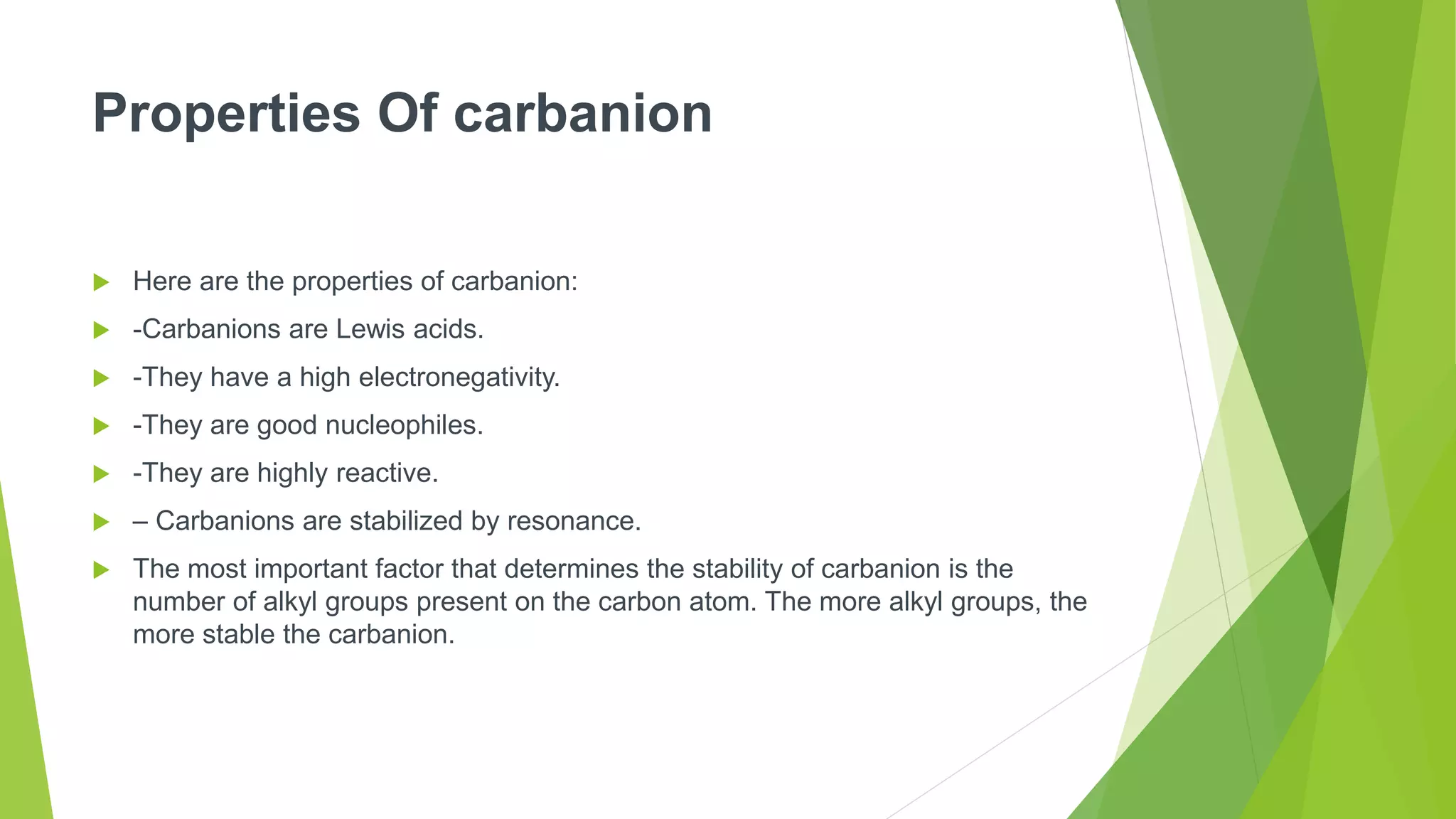 carbanion.pptx | Chemistry | Science