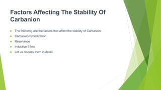 carbanion.pptx | Chemistry | Science